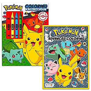 Pokemon Coloring Books for Kids Ages 4-8 - Bundle with 3 Pokemon Coloring and Activity Books with Games, Puzzles, and More Plus Sketch Pad with Stickers and Pokemon Cards | Pokemon Gifts for Boys