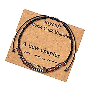 JoycuFF A New Chapter Morse Code Bracelets for Women Classmates Brother Sister Graduation Jewelry Gifts Jewelry for Her