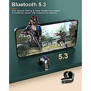 Wireless Earbud, Bluetooth 5.3 Headphones with ENC HD Mic, Bluetooth Earphones with Deep Bass, Bluetooth Earbud in Ear Noise Cancelling, 40H Wireless Headphones IP7 Waterproof Ear Buds[2022 Upgrade]