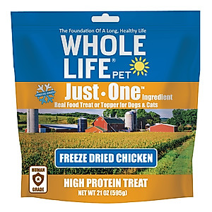 Whole Life Pet Just One Chicken Dog and Cat Value Packs - Human Grade, Freeze Dried, One Ingredient - Protein Rich, Grain Free, Made in The USA