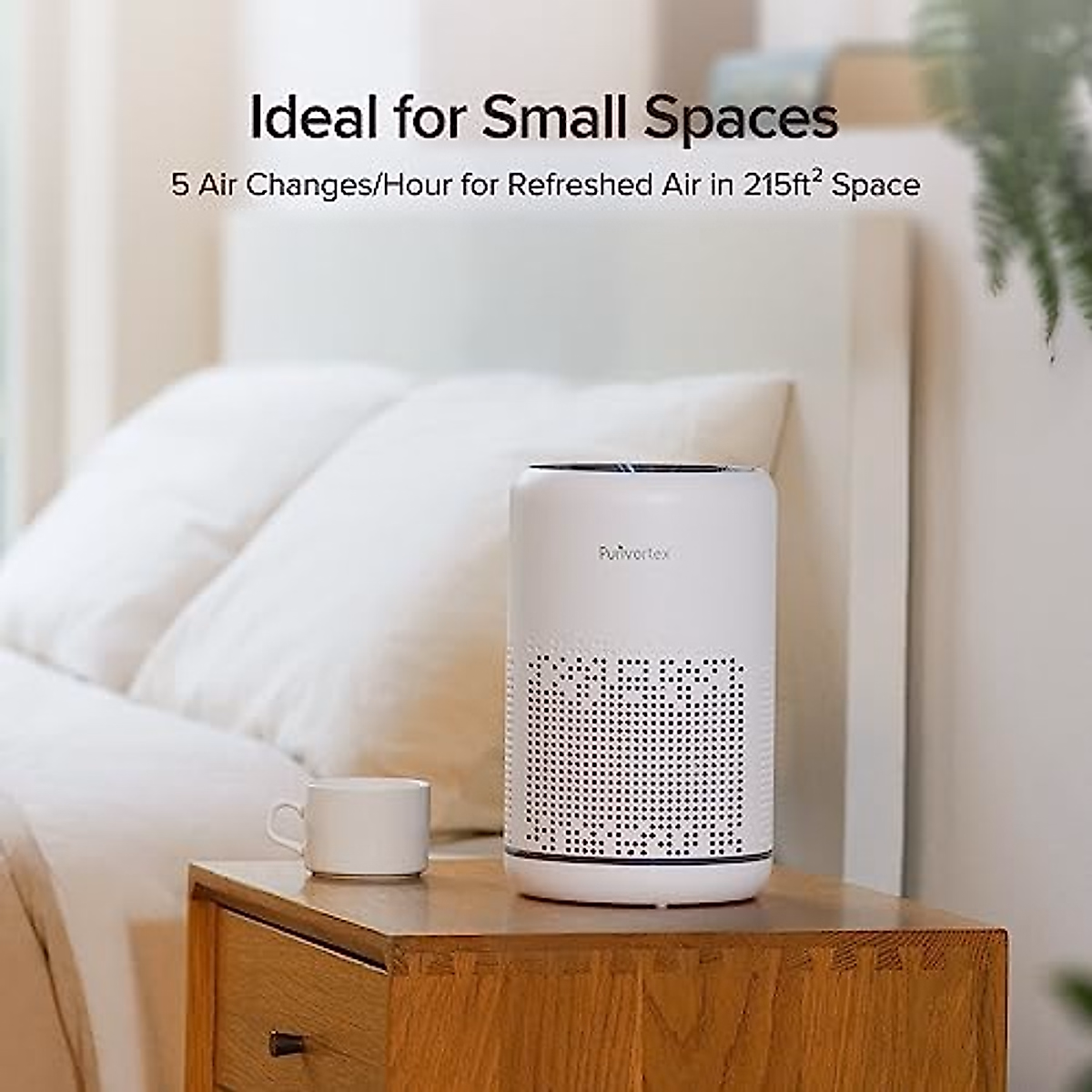 Compact Desktop Air Purifier - True HEPA Filter, Whisper-Quiet Operation, Energy-Efficient - Captures 99.97% of A11ergens, Dust, and Odors - Ideal for Home, Office, and Bedroom - Model: AC300