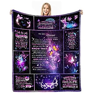 Zlomjro Niece Gifts from Auntie, Niece Gifts Blanket, Gifts for Niece from Aunt, Niece Birthday Gifts, Niece Gifts from Aunt, Graduation Gifts for Niece Throw Blanket 50"x60"