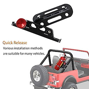 MFC New Multi-Purpose Aluminum Adjustable Fire Extinguisher Holder Mount with 8 Clamps(4 pcs Extra Adjustable Rings for Spare Using) Compatible with for Jeep Wrangler UTV Polaris RZR Ranger