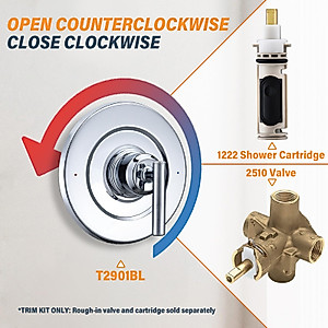 Replacement for Moen T2901 Gibson Posi-Temp Shower Valve Trim Kit, Chrome Shower Trim Kit