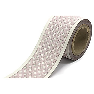 3.8 Yards Spool 2.7" Light Magenta & Beige Knot Embroidered Drapery Trim Jacquard Ribbon for Your Drapes Curtains Drapery Banding Trim Tape V2 179