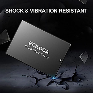 Ediloca ES106 256GB SSD SATA III 2.5" 3D TLC NAND Flash Internal Hard Drive, Up to 550MB/s Read, Upgrade PC or Laptop Memory and Storage(Black)