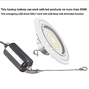40W Emergency Backup Battery, EM 90 Minutes Emergency Backup Driver for UFO High Bay Lights, Output 170V DC, Input 100-347V AC