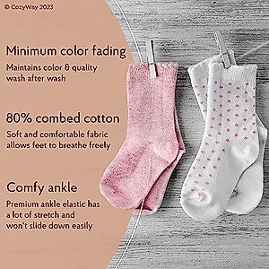 CozyWay Baby-Girls, Baby-Boys Non-Slip Toddler Ankle Socks with Grips, 14 Pairs Low Cut Socks for Baby-Girls and Boys with Grippers - Keep Your Little One Safe and Comfy, 14 Pack Girls, 1-3T