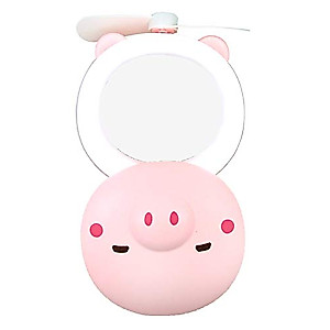 Pink Pig Small Personal Hand Held Fan, 3 1/2 Inch