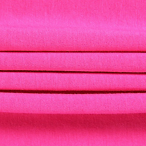 Roselux Women Short Sleeve Deep V Neck Tops Shirts Fitted Cotton Modal Summer Sexy Tshirt Tee Hot Pink M