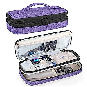 Teamoy Double-Layer Stethoscope Case-Compatible with Littmann Classic III/Cardiology IV, ADC, Omron Stethoscope,Stethoscope Carrying Case Storage Bag for Accessories,Purple