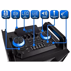 Technical Pro Bluetooth Karaoke Machine System+Wireless Microphone+Tablet Stand