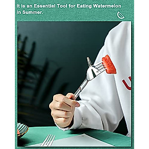 Watermelon Slicer Cutter, 2-in-1 Watermelon Fork Slicer, Stainless Steel Cutting Fork Artifact, Fruit Watermelon Carving and Cutting for Home Party (1)