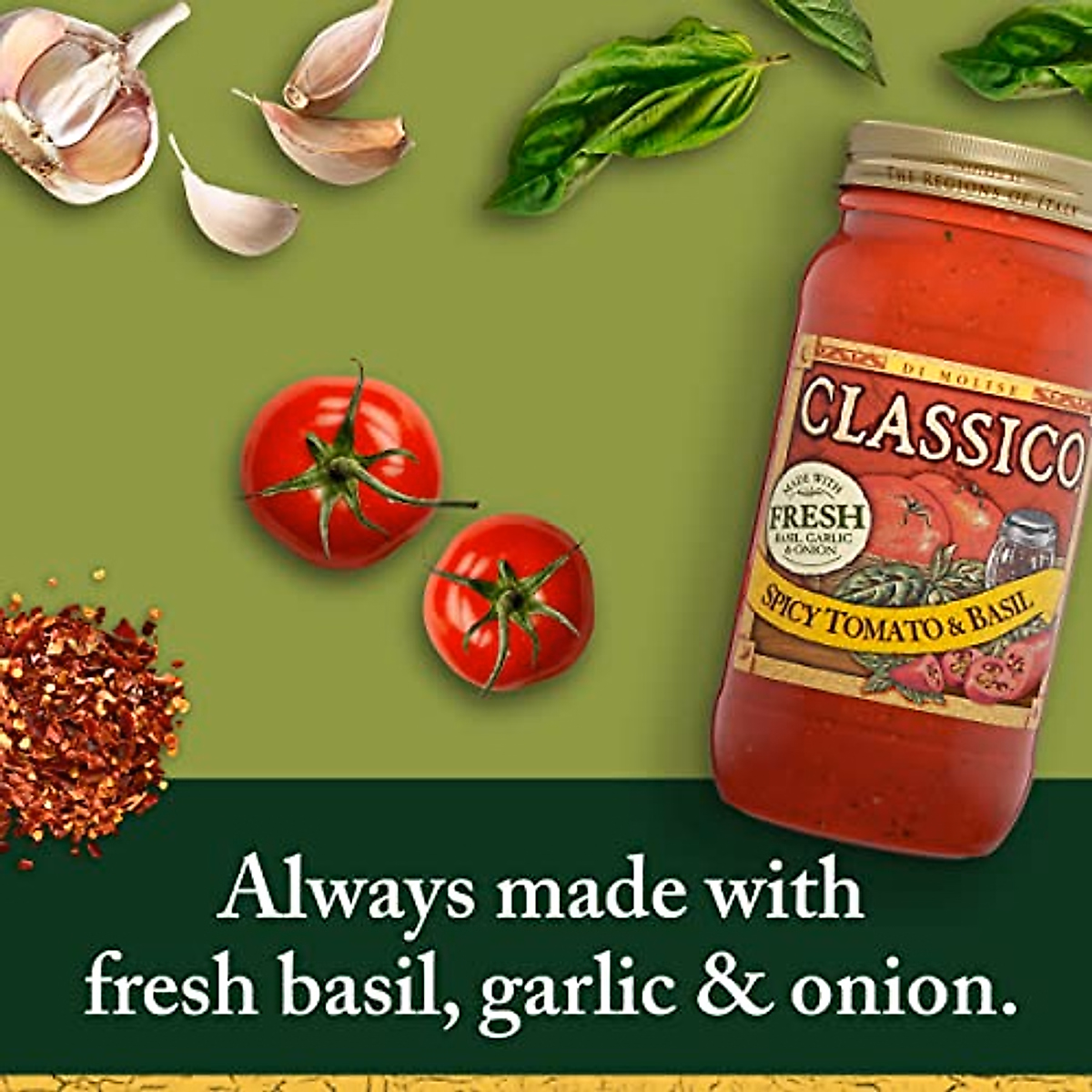 Classico Spicy Tomato & Basil Spaghetti Pasta Sauce (24 oz Jar)