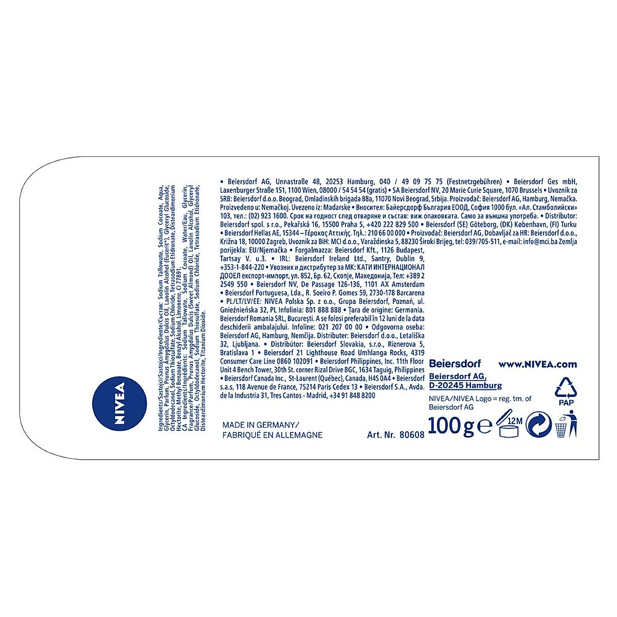 NIVEA Creme Soft Cream Soap, Pack of 6 (6 x 100 g).