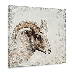 YHSKY ARTS Rustic Animal Canvas Wall Art with Textured Modern Sheep Paintings Contemporary Animal Pictures Square Artwork for Farmhouse Living Room Bedroom Bathroom Decor