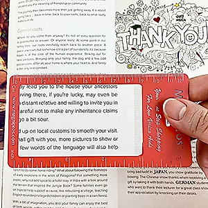 MAGDEPO 3X Magnifier Bookmark Ruler for Reading, Credit Card Size Magnifier, Credit Card Holder Card Protector with Magnifying Fresnel Lens