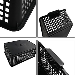 Begale Large Plastic Storage Bins Basket Organizer, Black, Set of 3