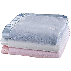 Personalize It Milestone Baby Blanket Custom Baby Boy Airplane Name Luxe Satin Trim Edge Double Sided Polar Fleece (Blue, 30 x 40)