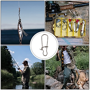 LIOOBO Fishing Tool 100pcs Fishing Buckle Fishing Hooked Snap Fishing Tackle Fishing Lure Heavy Duty Fishing Supplies Fishing Accessories Swivel Lock Snap Stainless Steel Pin to Rotate