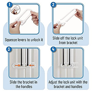 Bates- Cabinet Locks for Babies, 8pcs, Adjustable, U-Shaped Child Locks for Cabinets, Child Proof Cabinet Latches, Baby Proofing Cabinets, Baby Proof Cabinet Locks, Child Safety Cabinet Locks
