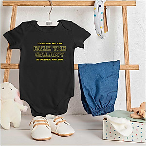 Brisco Brands Together We Rule Galaxy Father Son Baby Romper Boys or Girls