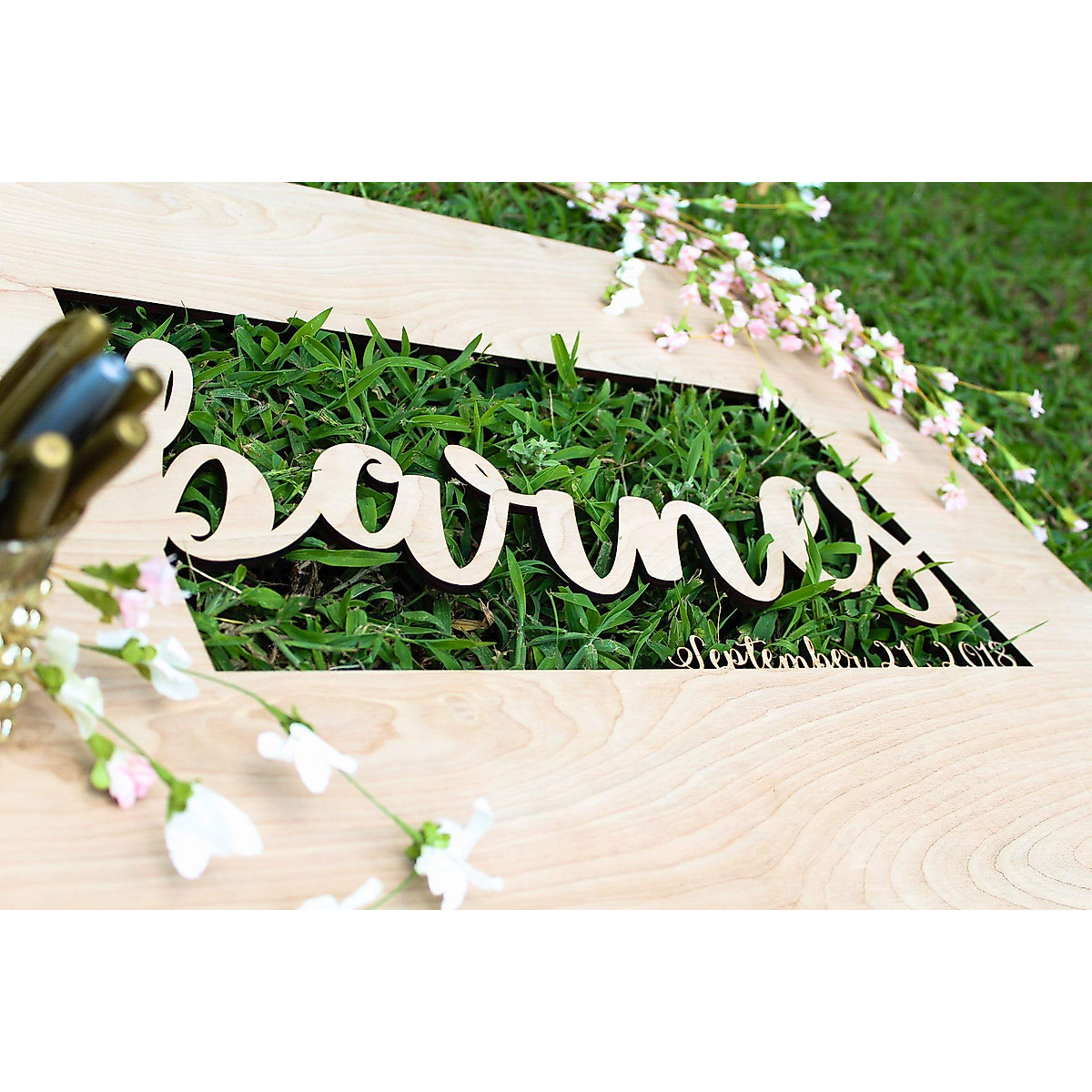 Wedding Guest Book Alternative Custom Laser Cut Name & Date - Hang This in your House After the Wedding USA Wedding Guestbook Ideal for Weddings and Bridal Showers! Guest Book for Wedding Reception