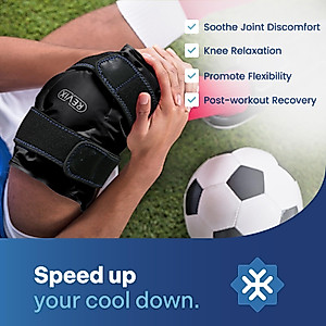 REVIX Ice Wrap for Knee Discomfort, Reusable Knee Ice Pack Wrap with Cold Compress Therapy for Muscle Ache, Promotes Post-Workout Recovery, Soft Plush Lining, Black