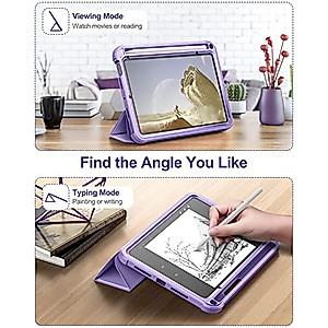 ONPINT Case for iPad Mini 6 2021, [Built in Screen Protector] [Auto Sleep/Wake] [Pencil Holder] Lightweight Leather Case Flip Cover with Stand for iPad Mini 6th Gen 8.3 Inch, Purple