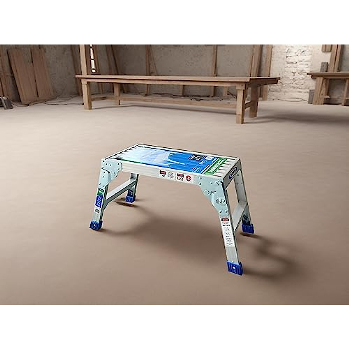 TOPRUNG Folding Step Stool Heavy Duty Lightweight Work Platform, Aluminum 350 lbs Weight Rating Anti-Slip Platform for Household Indoor Work
