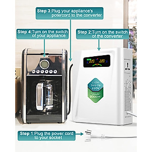Step Up Transformer 110v to 220v 2000w Voltage Converter, 120v to 240v, No Noise,Suit for Juicer, Chocolate Machine and Other Appliances ，Using 220V Asia Euro Appliance in US