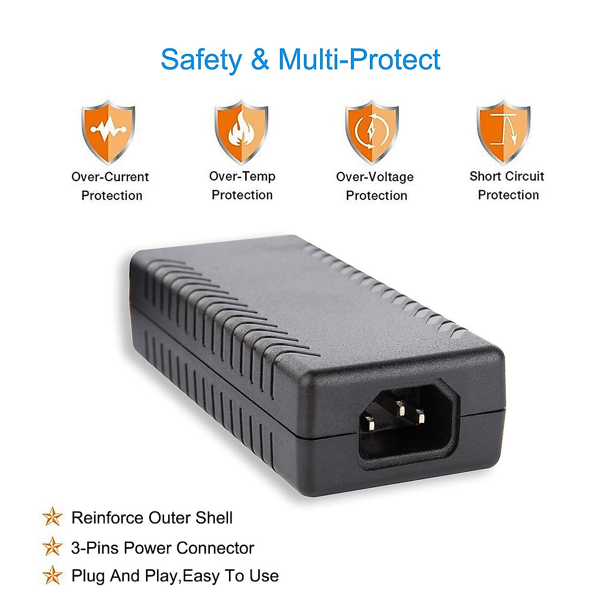 COOLM 12V 8A Power Supply Adapter AC 110V-240V to DC 12 Volt 8 Amp 96W Transformer LED Driver Replacement 12V 7.5A 7A for LED Light Strip CCTV Camera