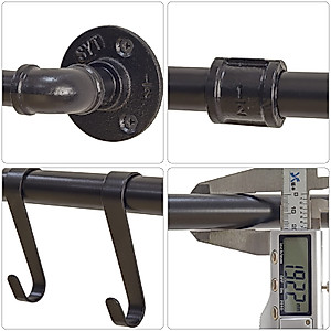 YMYNY Pot Rack Wall Mounted, 35.4" in Kitchen Utensils Hanging Rack Rail, Cookerware Storage Organizer, Coffee Mug Holder, for Kitchen, Entryway, Bathroom, Balcony, with 8 S-Hooks, HPR002H