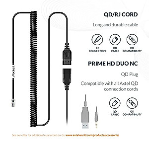 Axtel Bundle Prime Duo with AXC-04 Cable | Noise Cancellation - Compatible with Cisco 6900, 7800, 7900, 8800, 8900, 9900 Series Phones