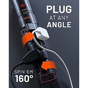 ECHOGEAR VoltSpin Surge Protector Power Strip with Rotating Outlets, Flat Plug, Long Cord, & Mounting Holes - Power Strip with Heavy Duty Surge Supression Plus Built-in Cable Management