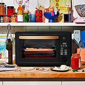 Beautiful 6 Slice Touchscreen Air Fryer Toaster Oven,by Drew Barrymore (Black Sesame)