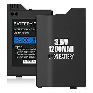 KEKUCULL 2Pcs Rechargeable Battery Real Capacity 1200mAh Lithium Ion Battery Pack Replacement for PSP-2000, PSP-2001, PSP-3000, PSP-3001, PSP-3002, PSP-3004, PSP Lite, and PSP Slim Console