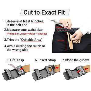 ITIEZY Ratchet Belts for Men - Leather Click Belt for Casual Dress 1 3/8", Mens Adjustable Belt Trim to Fit