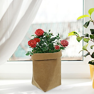 BESTOYARD 2pcs Bags for Planting Small Paper Bag Organizers Brown Paper for Leaves Refrigerator Containers Kraft Bags Plant Basket Paper Garden Ornament Container Decorations Washable