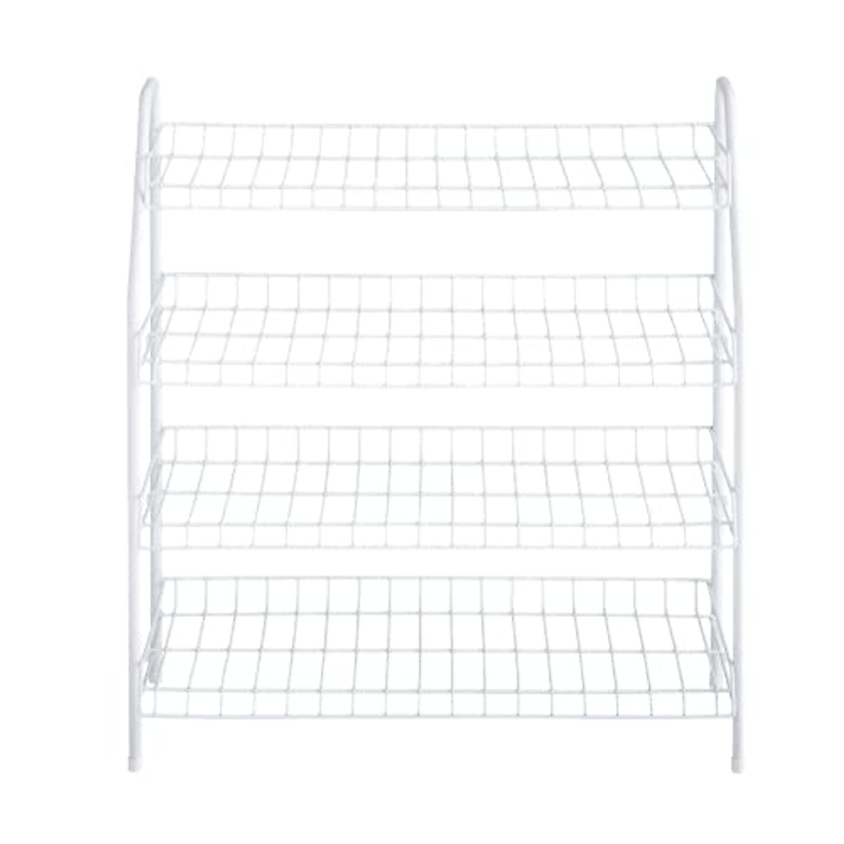 Rubbermaid 4-Tier Wire Shoe Rack, White, Simple Assemble, Storage Shelf for Organization in Bedroom/Closet