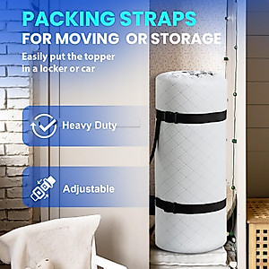 3 Inch Gel Memory Foam Mattress Topper Queen for Back Pain Pressure Relief, Cooling Bed Topper with Washable Breathable Soft Cover, Non-Slip Straps Ventilated CertiPUR-US