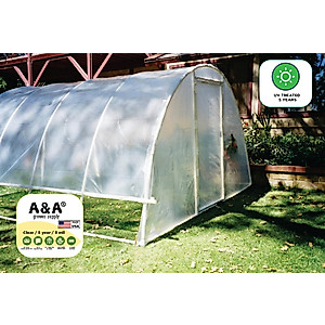 A&A Greenhouse Clear Plastic Film Polyethylene Covering Gt5 Year 8 Mil. - UV Protection - (12 ft. W x 25 ft. L)