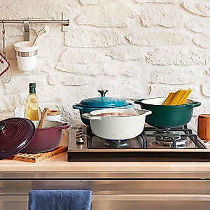 NUTRIUPS Enameled Cast Iron Dutch Oven Pot with Lid Heavy Duty Casserole Dish 3-Quart (Green)