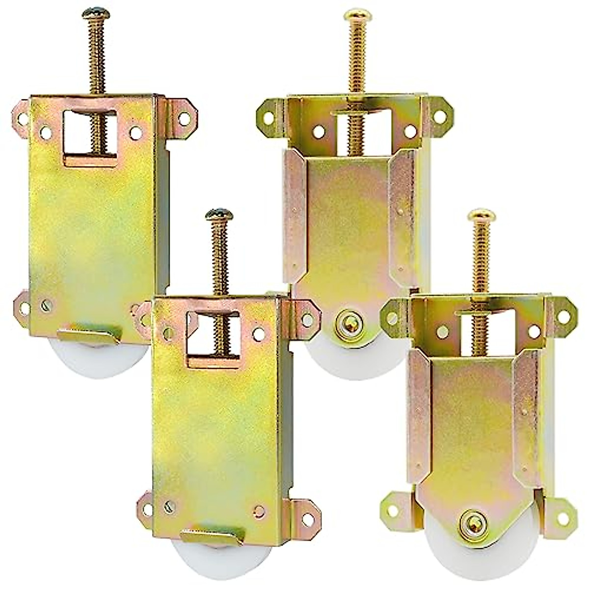 Sliding Mirror Closet Door Rollers Replacement Hardware Fits Contractors Part #W8020C or Hard 1775 Wardrobe Doors Wheels, 1-1/2" Durable POM Concaved Ball Bearing Wheel, 4 Pack