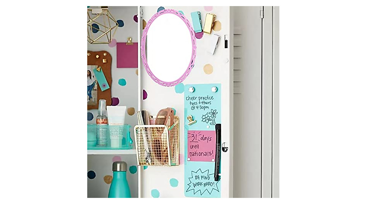 Magnetic Locker Mirror - Real Glass for Easy Use