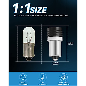 1820 Bulb 1816 1815 1495 1813 1819 53 57 BA9S Led Bulb 10-30Volt AC/DC for Train Light, Bingo Board Bulbs,Instrument panel Indicator Lights,House Number Light Bulb 1818 1893 White 2Pack