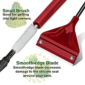 NEPTONION 24.5’’ Professional Algae Scraper, Aquarium Blade Cleaner with 10 Pcs Replaceable Blades Stubborn Algae, Suitable for Water Tank Size Above 30 Gallons