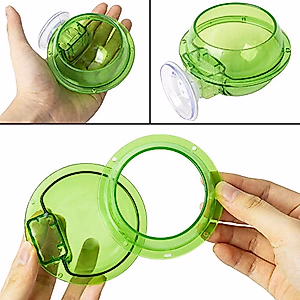 IAFVKAI Suction Cup Reptile Feeder 2PCS Reptile Food Water Feeding Bowl for Chameleon Tortoise Gecko Snakes Iguana Lizard