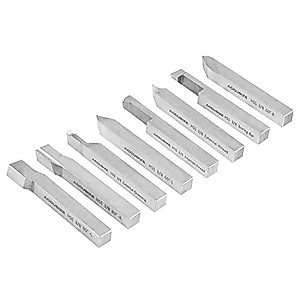 Accusize Industrial Tools 3/8'' 8 Pc Hss Tool Bit Set, Pre-Ground for Turning and Facing Work, 2662-2003