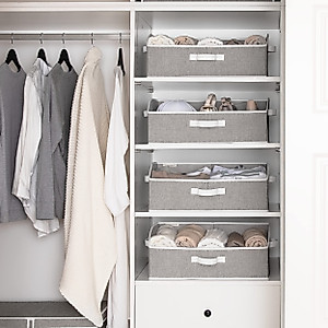 StorageWorks 3-Pack Foldable Trapezoid Storage Bins with 2-Pack Rectangle Closet Baskets